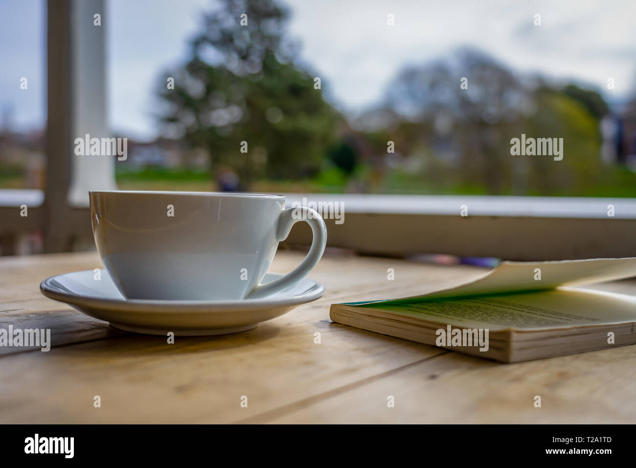 Morning coffee break on the veranda Stock Photo - Alamy