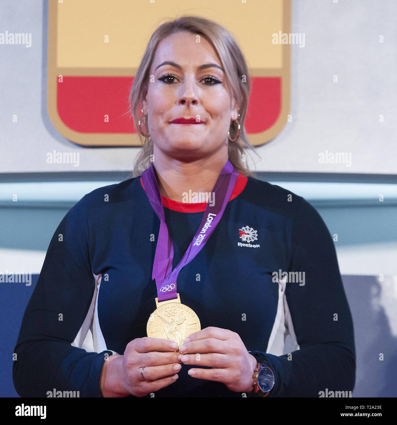 Spanish weightlifter Lydia Valentin poses with her London 2012 Olympic ...