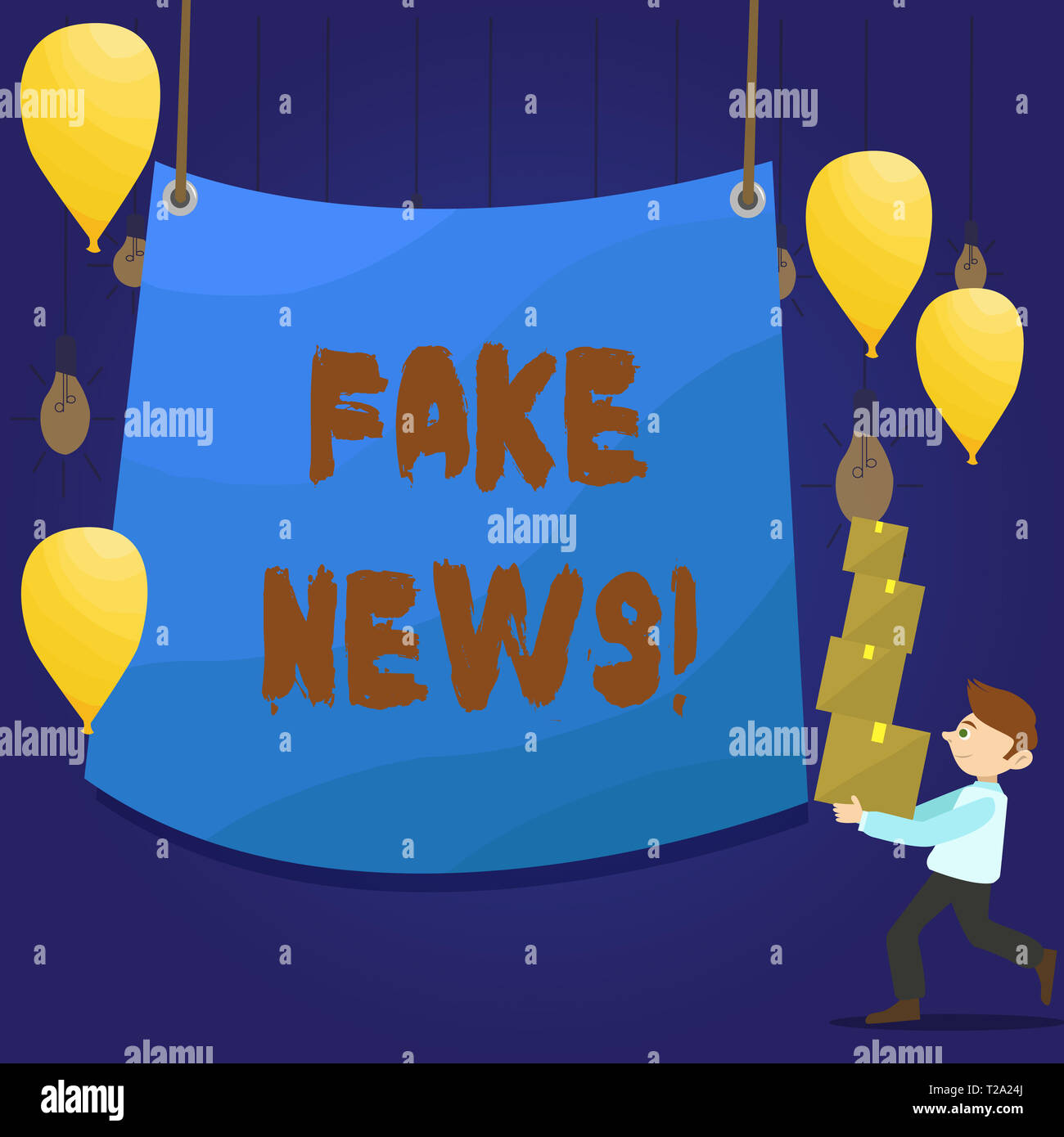 Writing note showing Fake News. Business concept for false stories that ...