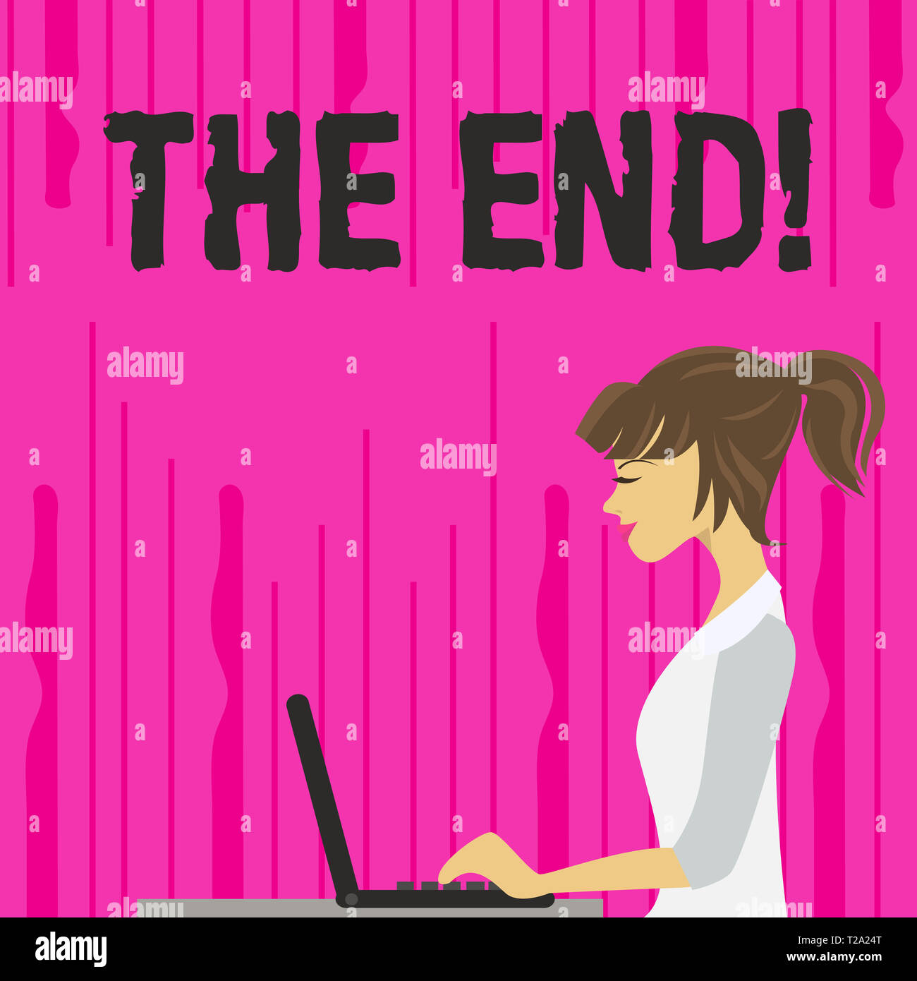 The End Sign In Pink