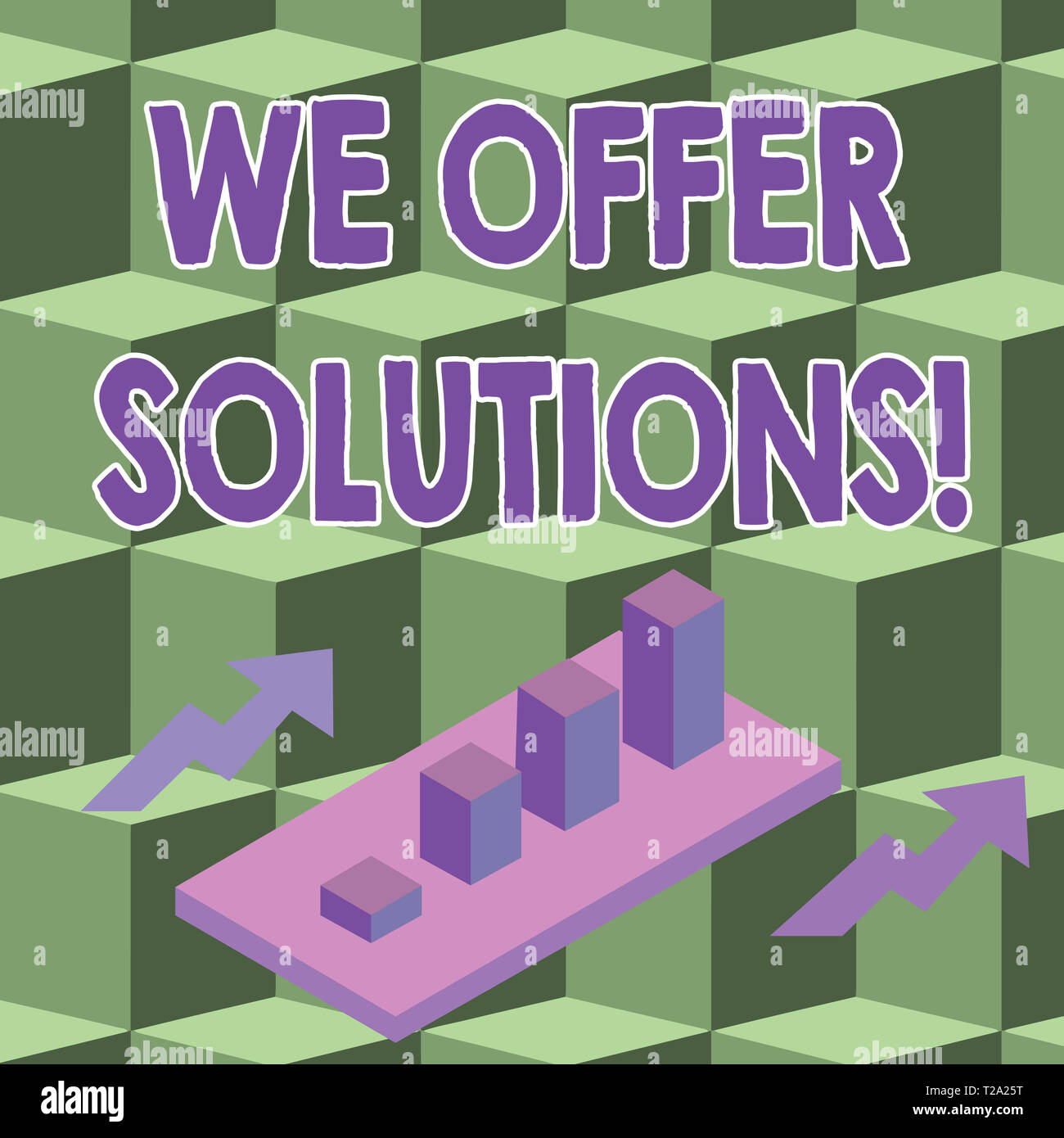 Conceptual hand writing showing We Offer Solutions. Concept meaning way ...