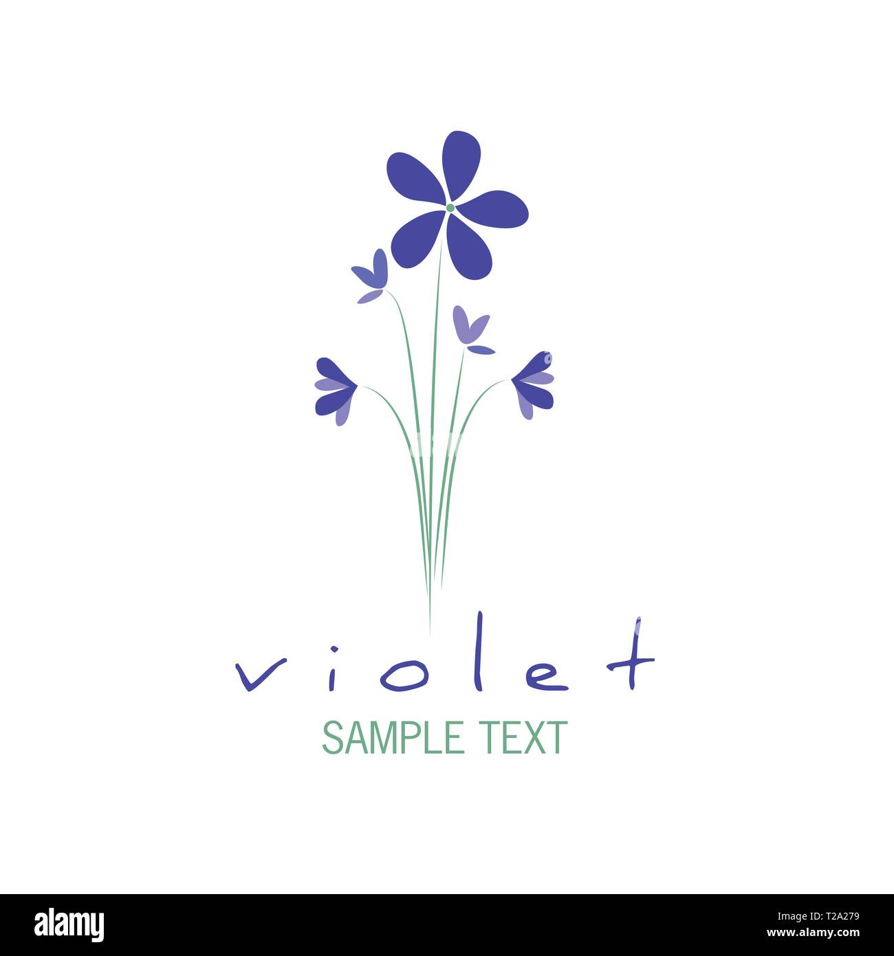 Bouquet of wild violets isolated on white background Stock Vector Image ...