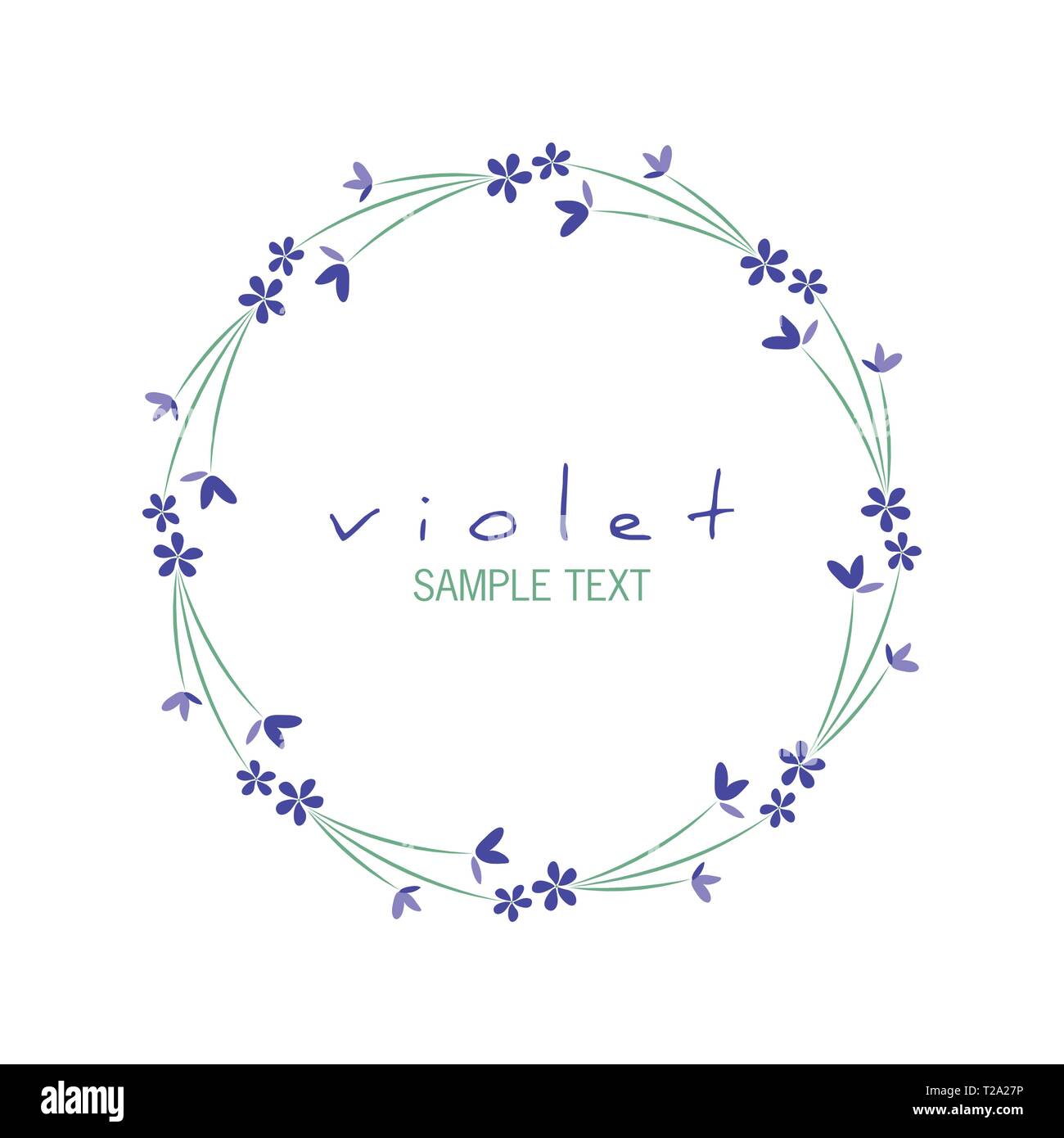 Round frame of wild violets Stock Vector Images - Alamy