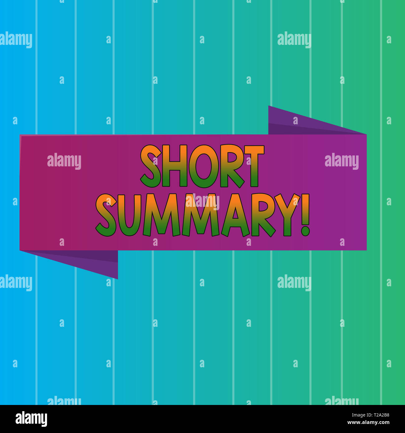 Word writing text Short Summary. Business photo showcasing Brief ...