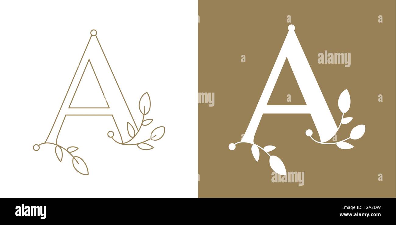 Capital letter A ornamented with decorative floral motifs Stock Vector ...