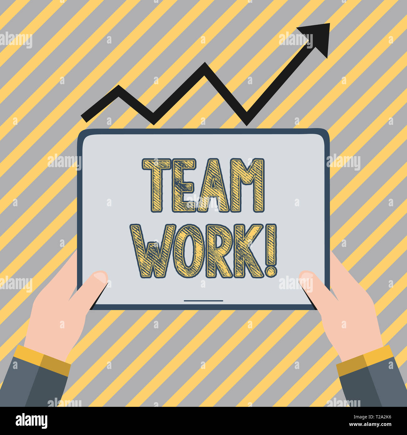 Writing note showing Team Work. Business concept for combined action of ...