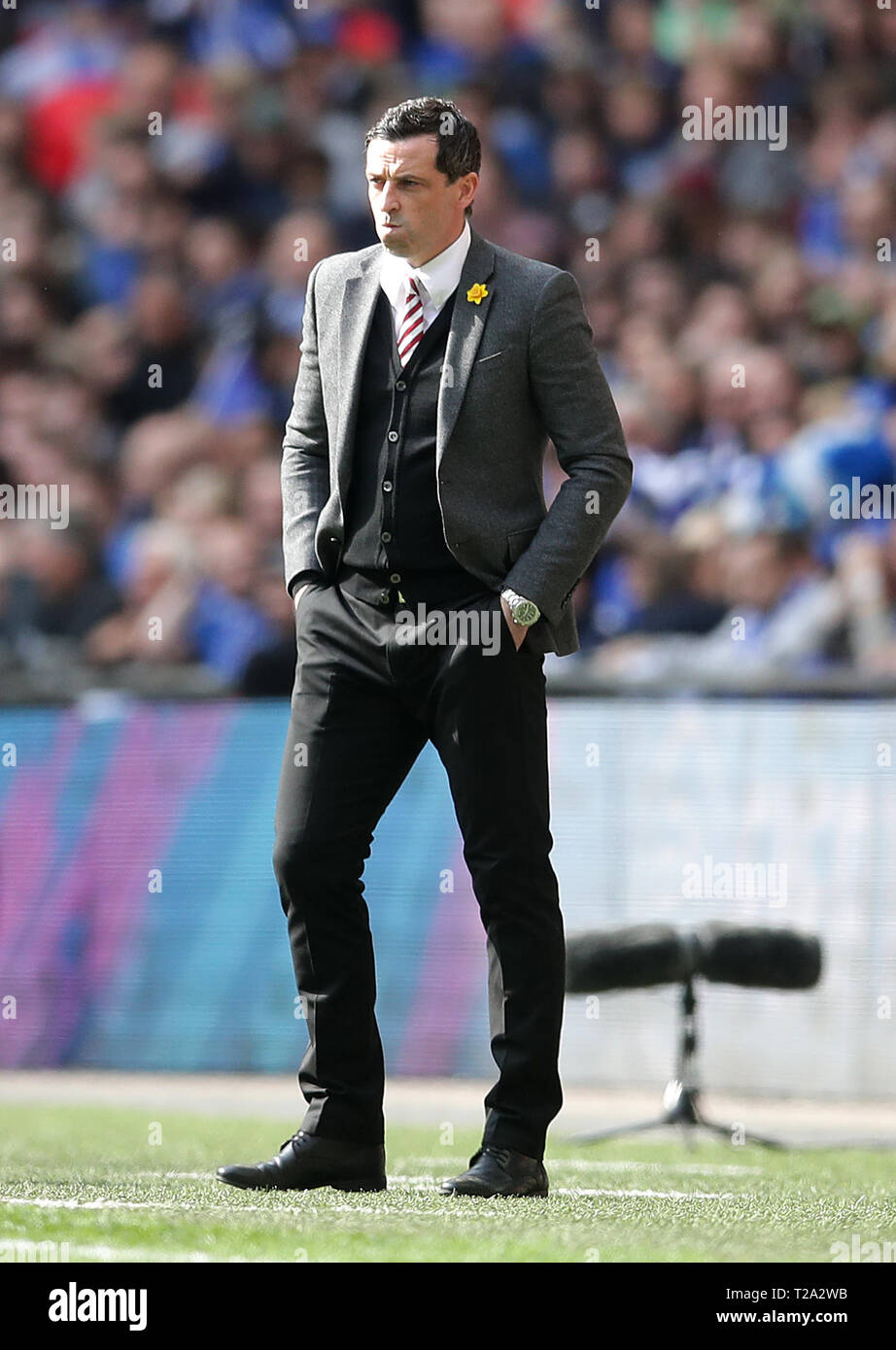 Sunderland manager Jack Ross during the Checkatrade Trophy Final at ...
