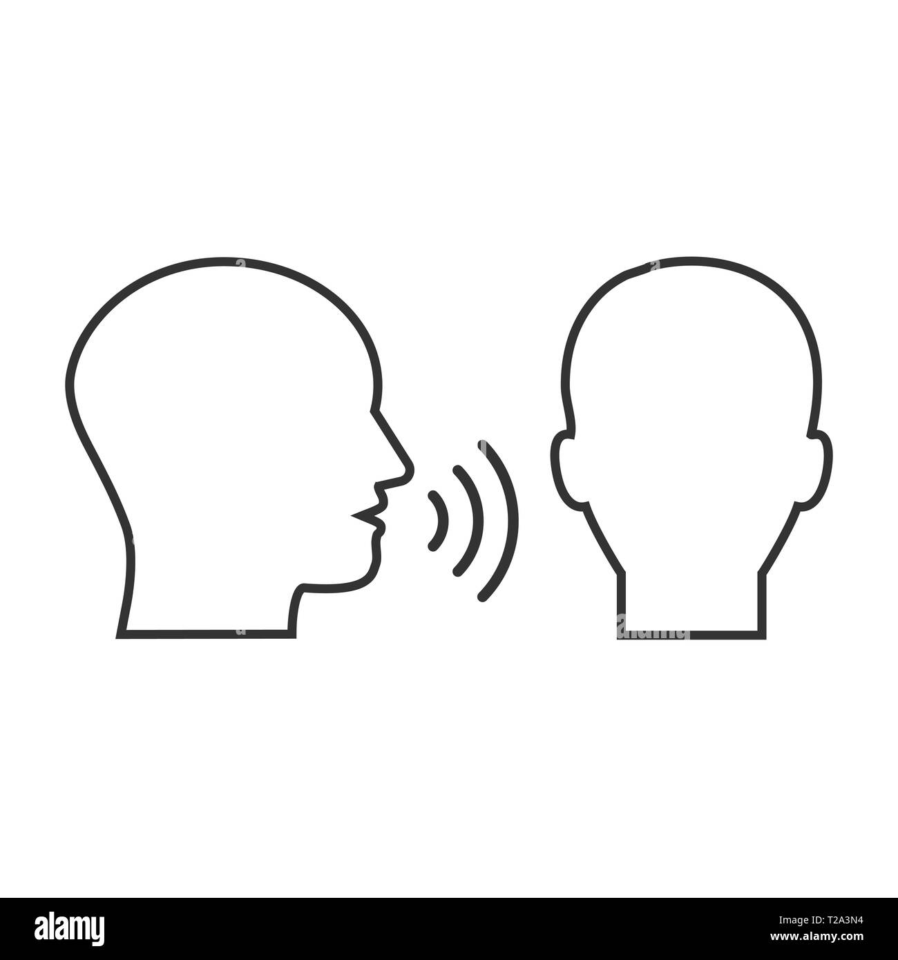 Vector illustration, flat design. Head talk speaking icon Stock Vector ...