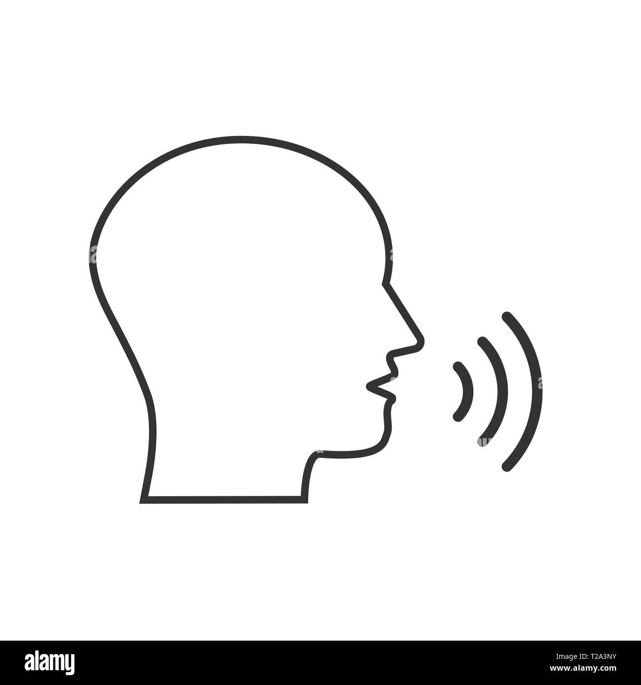 Vector illustration, flat design. Head talk speaking icon Stock Vector ...