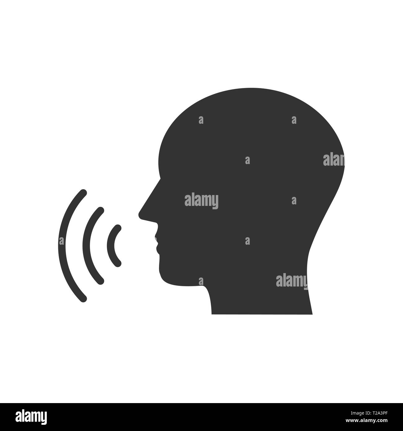 Vector illustration, flat design. Head talk speaking icon Stock Vector ...
