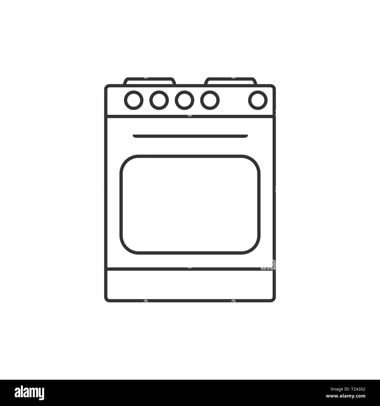Vector illustration, flat design. Kitchen stove icon Stock Vector Image ...