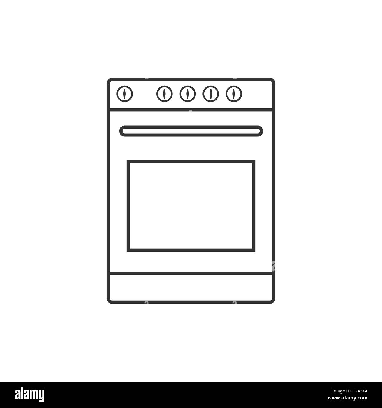 Vector illustration, flat design. Kitchen stove icon Stock Vector Image ...