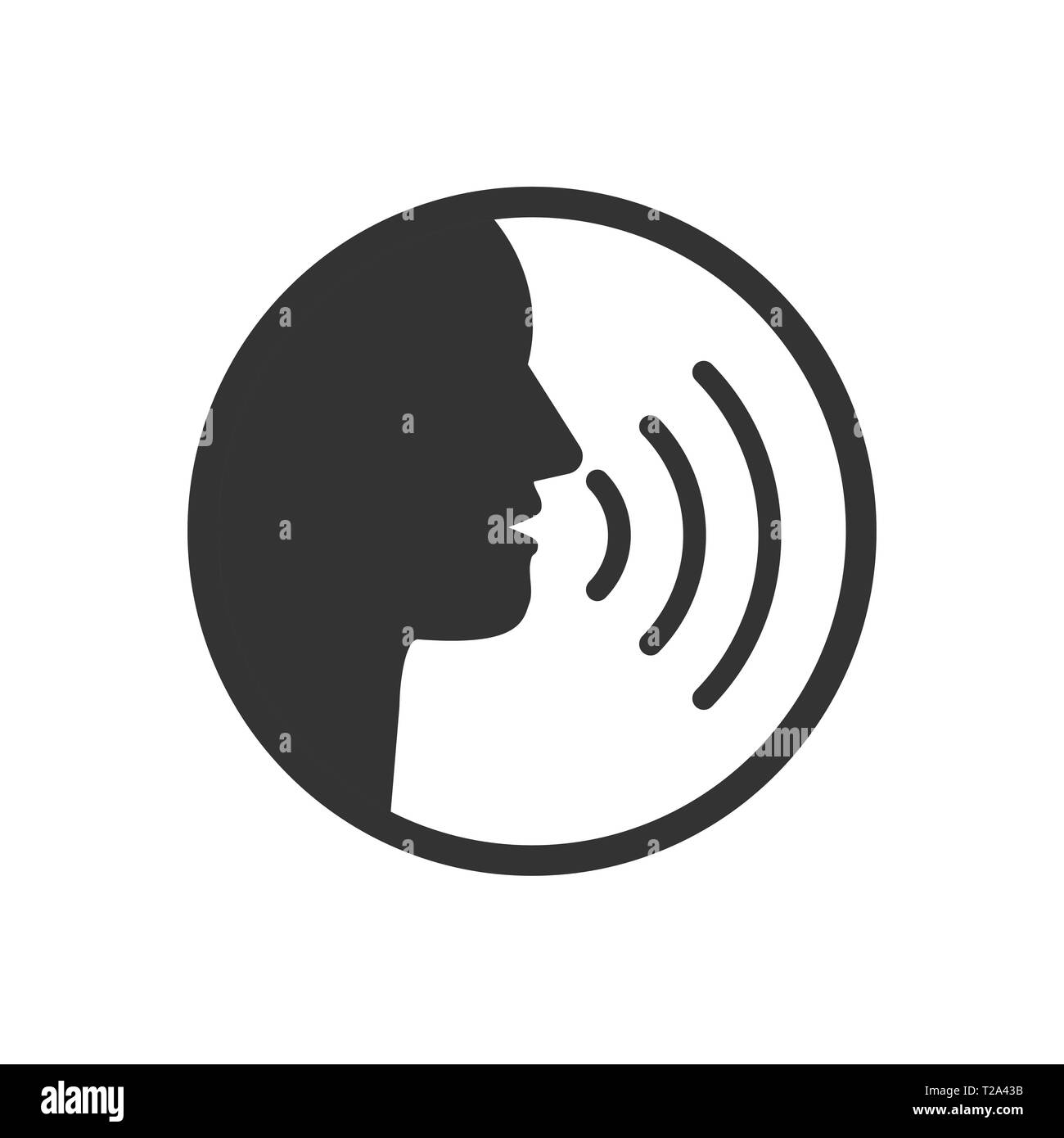 Vector illustration, flat design. Head talk speaking icon Stock Vector ...