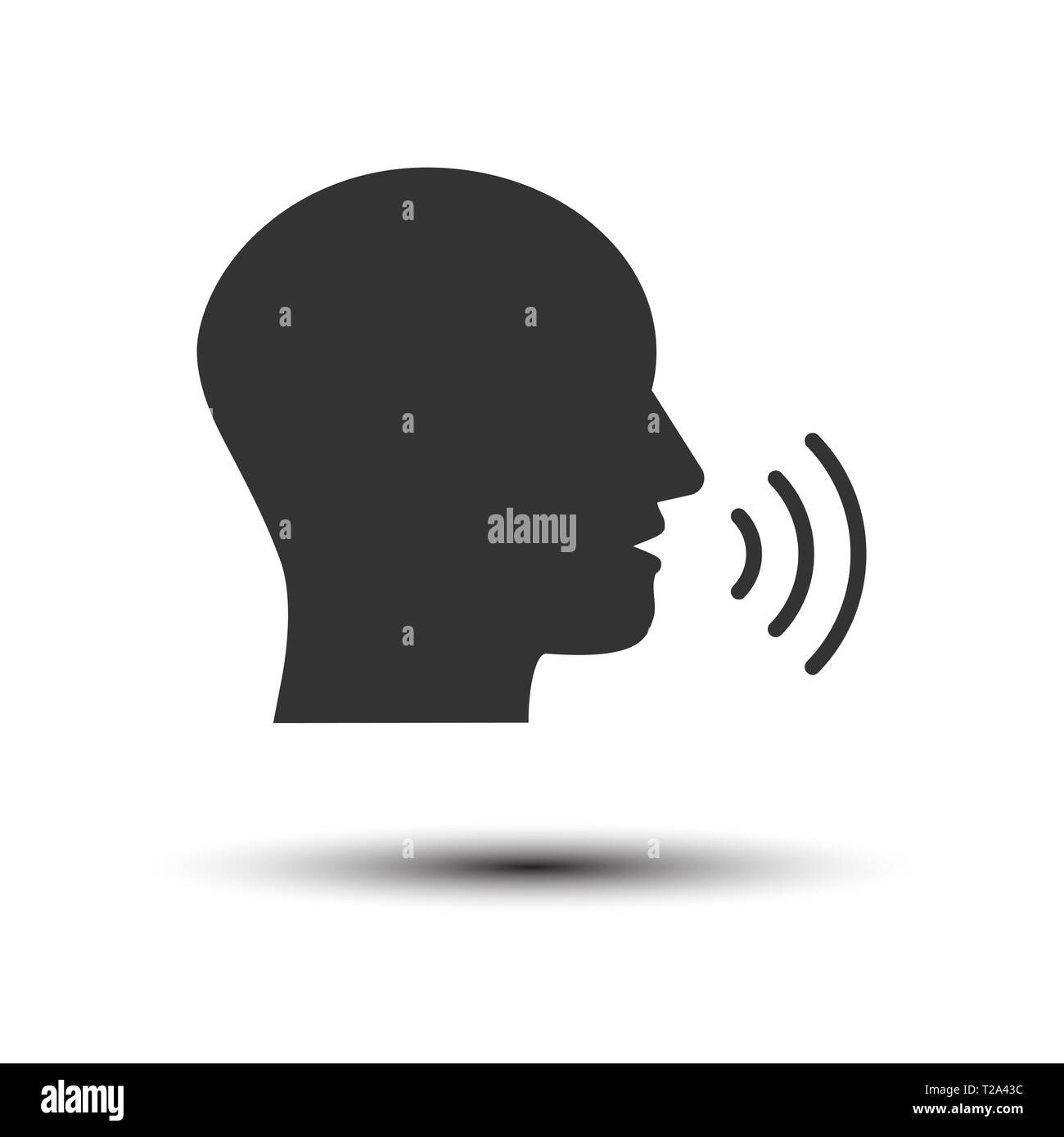 Vector illustration, flat design. Head talk speaking icon Stock Vector ...