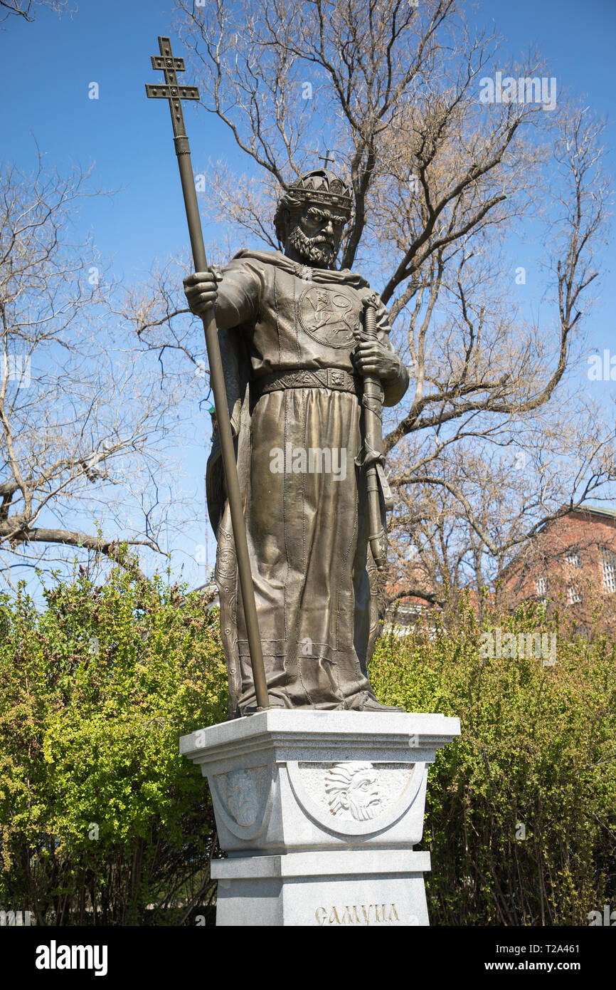 SOFIA, BULGARIA - MARCH 31, 2019: statue of Samuil Tsar, emperor of the ...