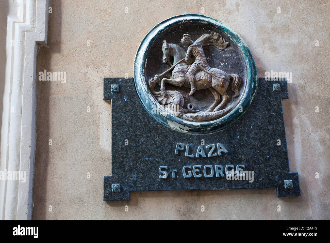 The legend of Saint George and the Dragon Stock Photo - Alamy