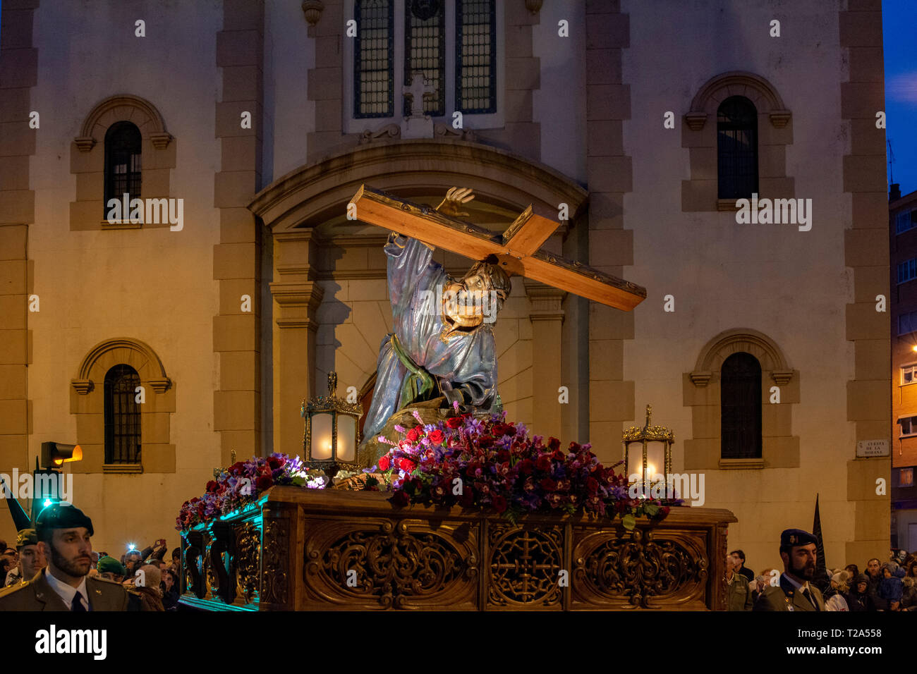 Zamora, Spain - March , 2018: procession of the Brotherhood of Jesus in ...