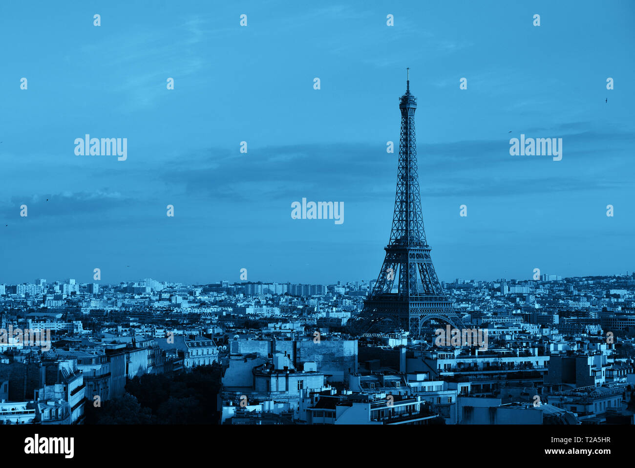 Paris rooftop view skyline and Eiffel Tower in France Stock Photo - Alamy
