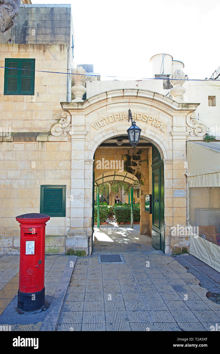 Archway leading to Victoria Hospital, Gozo, Malta Stock Photo - Alamy