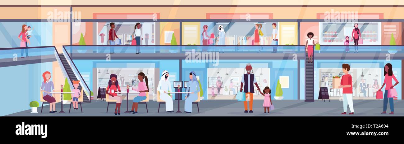 Walk the mall Stock Vector Images - Alamy