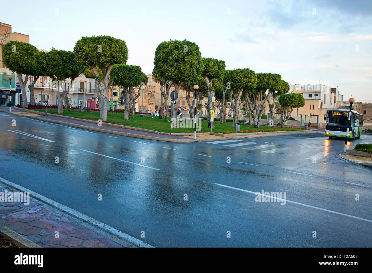 Bus making its way up the road, Gozo, Malta Stock Photo - Alamy