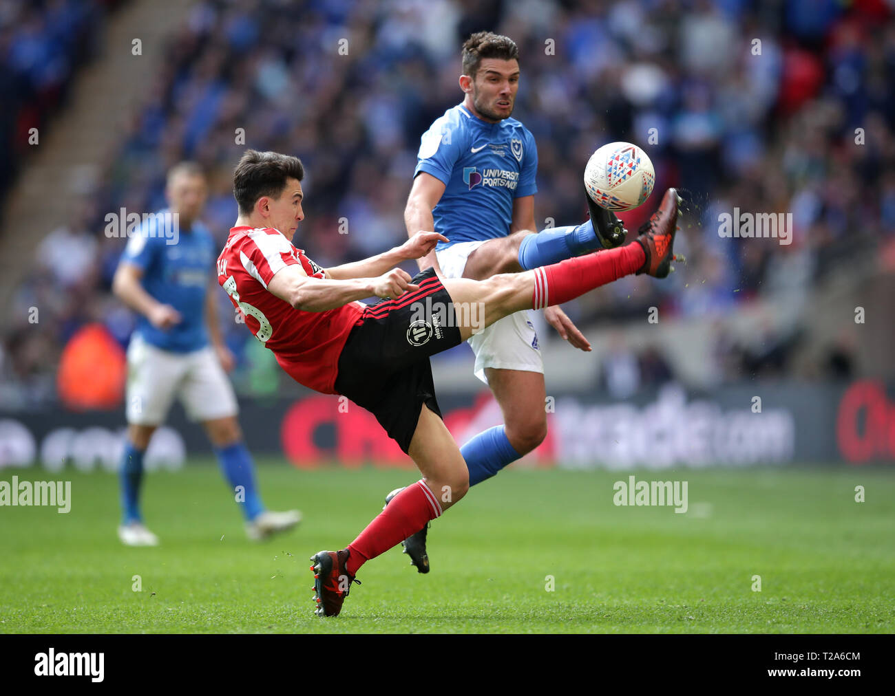 Sunderland's Luke O'Nien in action during the Checkatrade Trophy Final ...