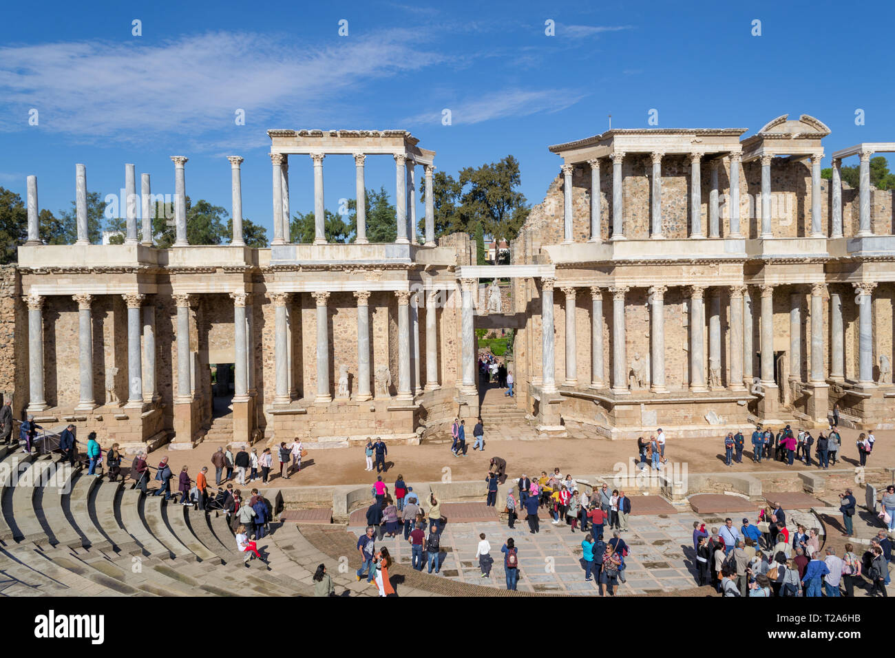 Merida, Extremadura, Spain, October 16th 2018-The Roman theatre of ...