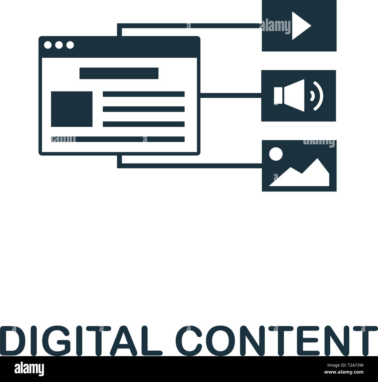 Digital Content icon. Creative element design from content icons ...