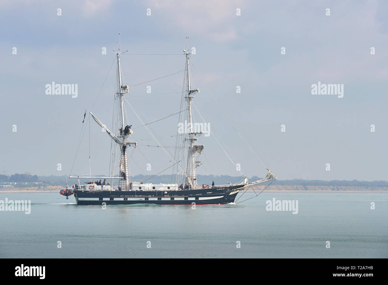 The Training Ship (Tall Ship), TS ROYALIST, Departing The Port Of ...