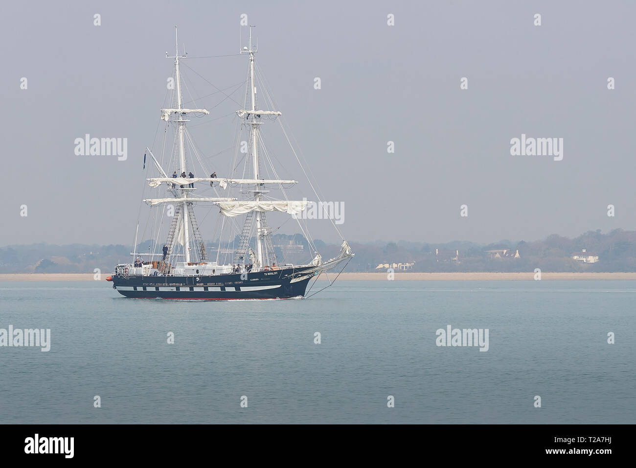 The Training Ship (Tall Ship), TS ROYALIST, Departing The Port Of ...