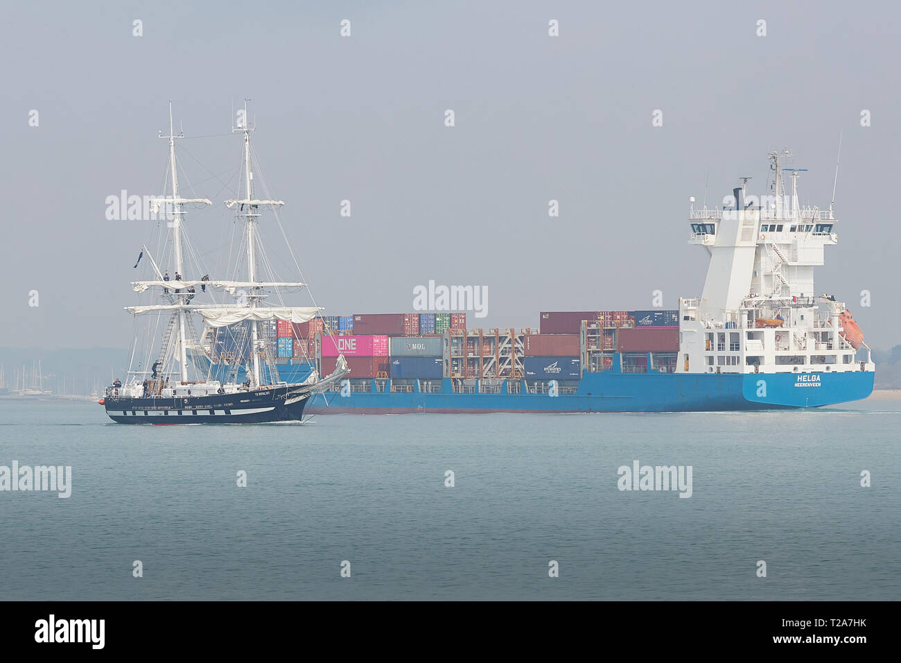 The Training Ship (Tall Ship), TS ROYALIST, Departing The Port Of ...