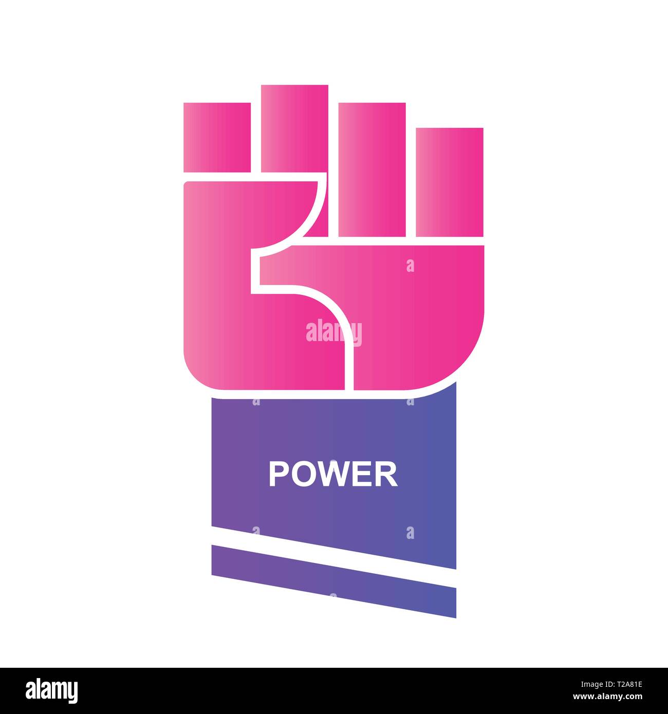 Hand in fist logo in frendy colors. Sign for power and strength Stock ...