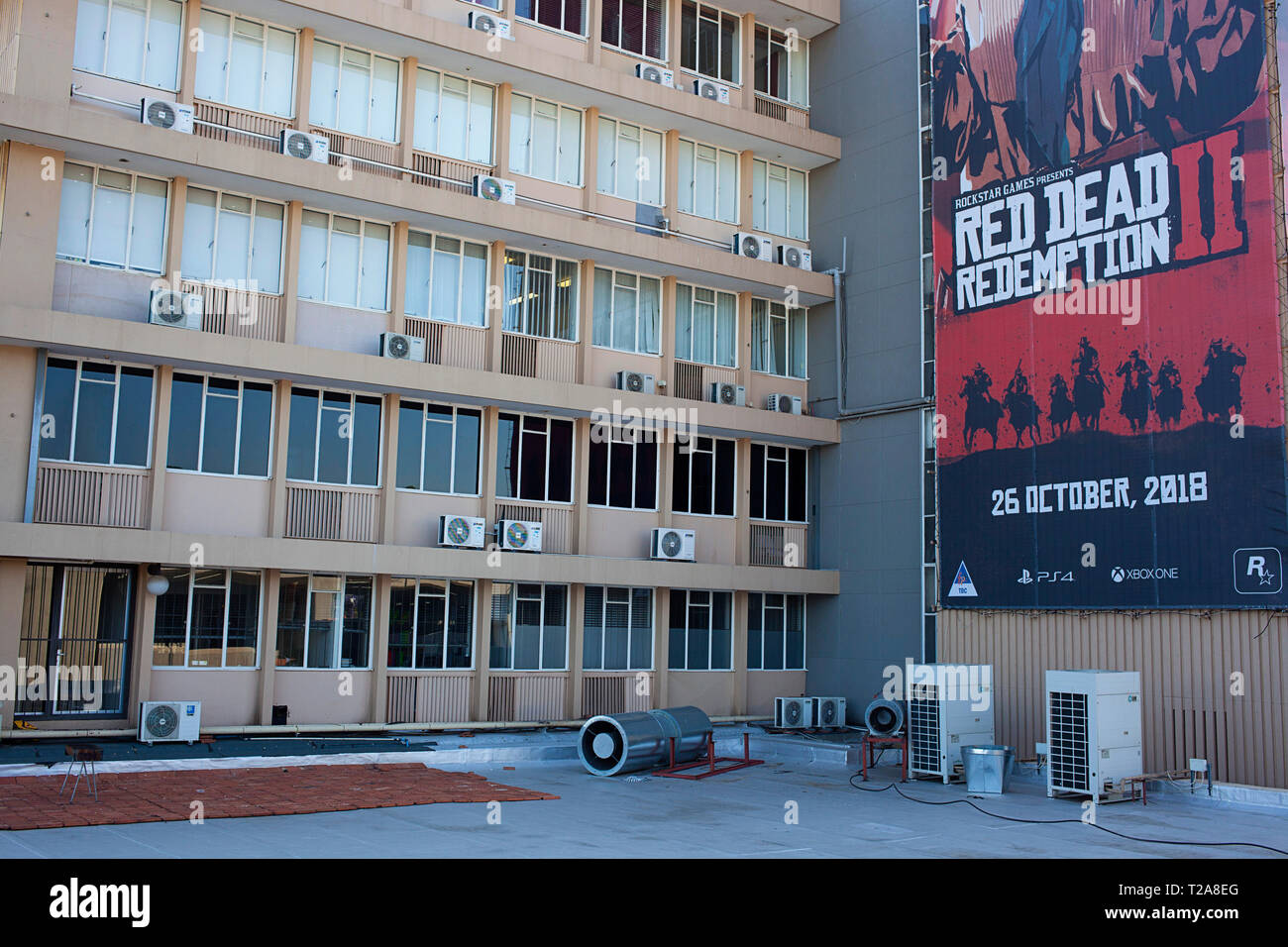 Outdoor advertising billboards for video game Stock Photo - Alamy