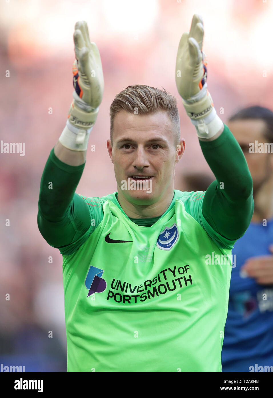 Portsmouth goalkeeper Craig MacGillivray during the Checkatrade Trophy ...