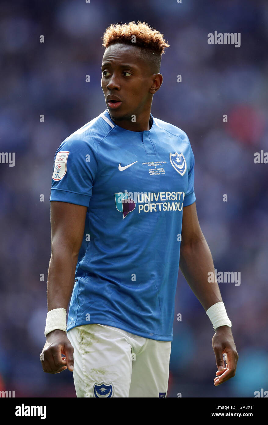 Portsmouth's Jamal Lowe during the Checkatrade Trophy Final at Wembley ...