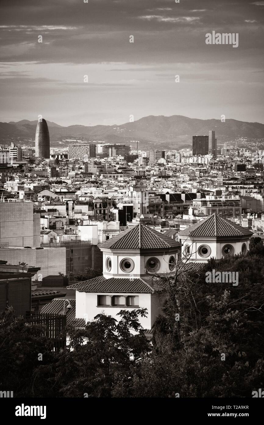 Barcelona skyline view with city buildings in Spain Stock Photo - Alamy