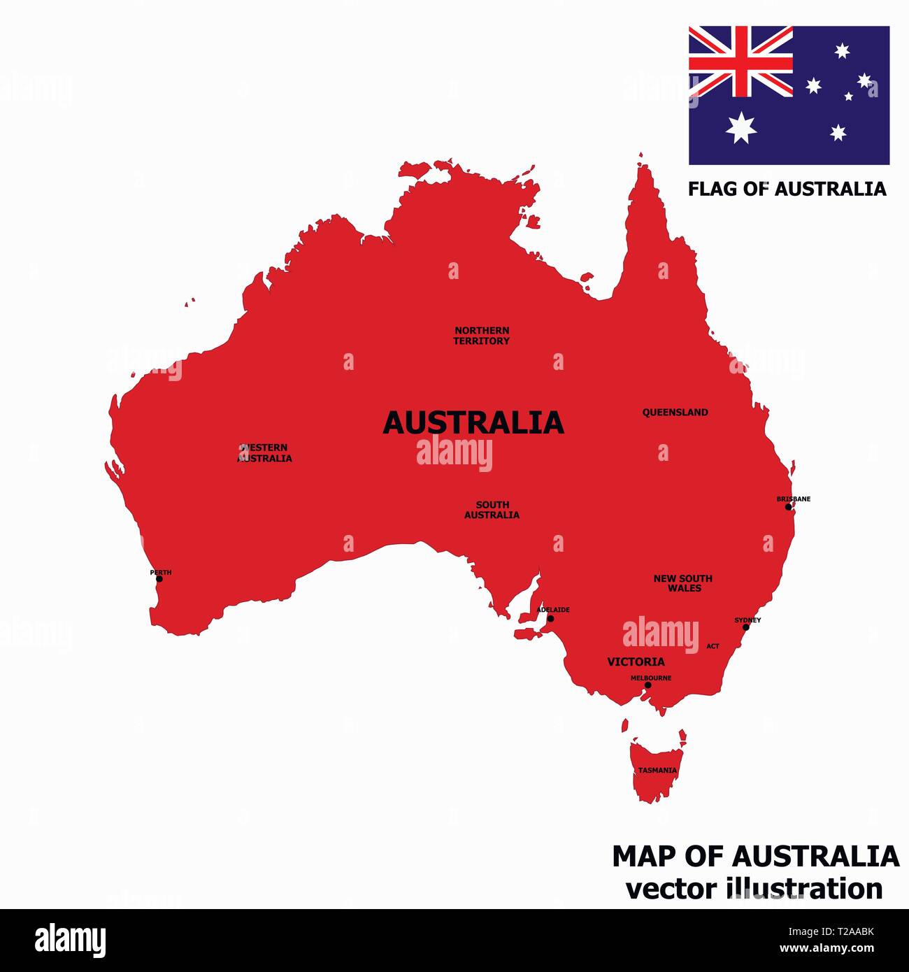 Map of Australia with flag. Australian infographic Stock Vector Image ...