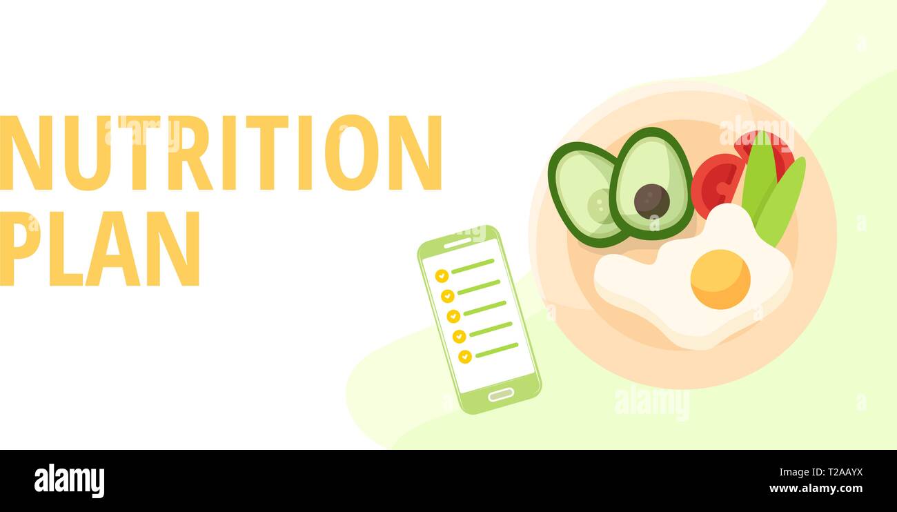 Proper nutrition plan mobile application on smartphone. Diet and ...