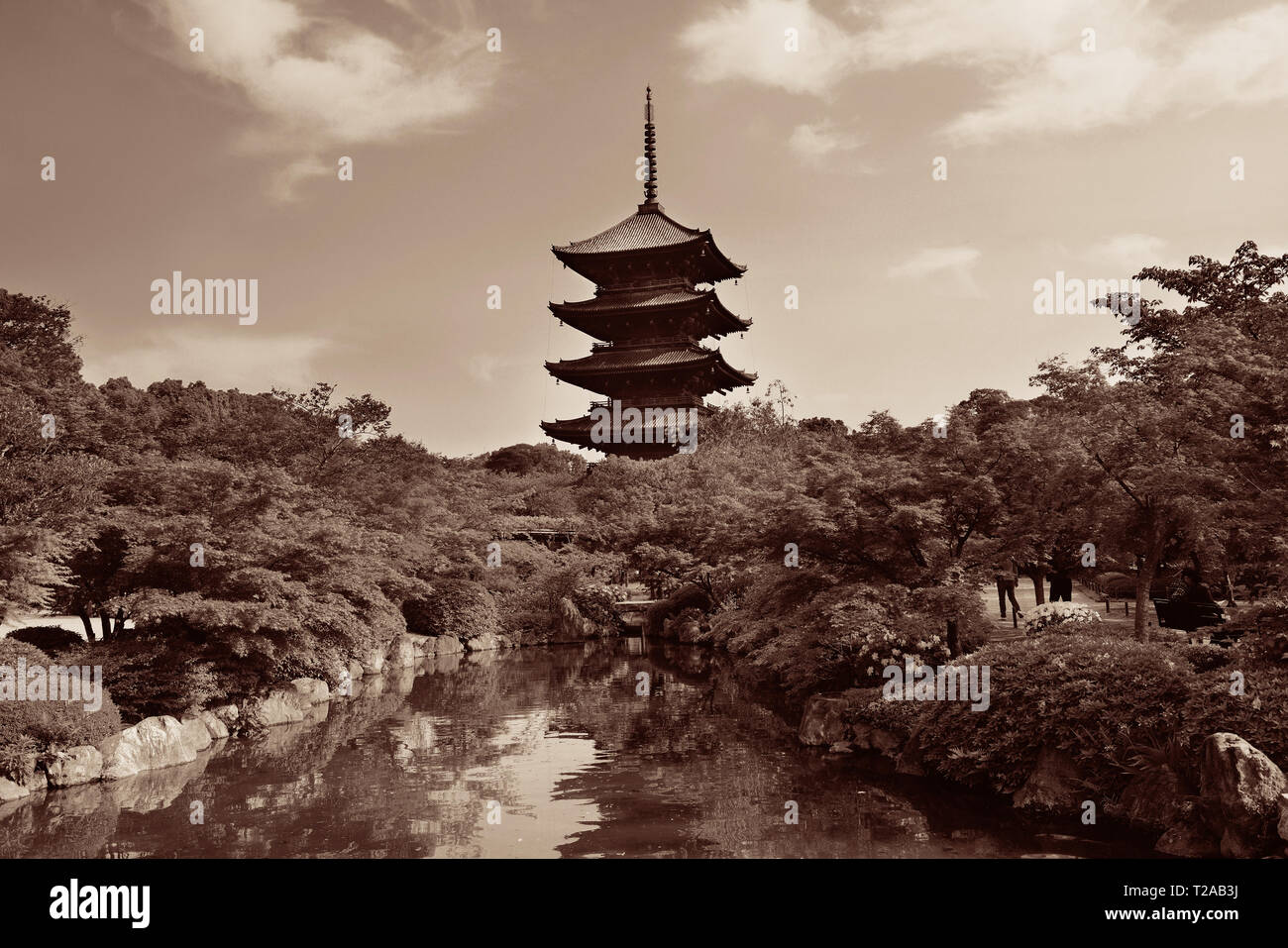 Toji Temple with historical building and garden in Kyoto, Japan Stock ...