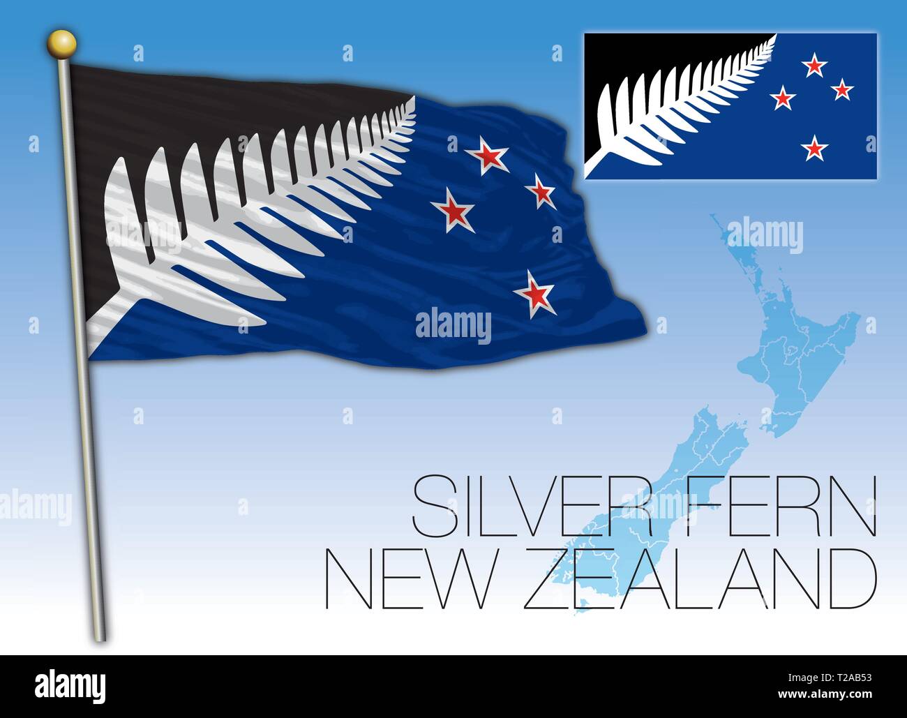 Silver fern flag hi-res stock photography and images - Alamy