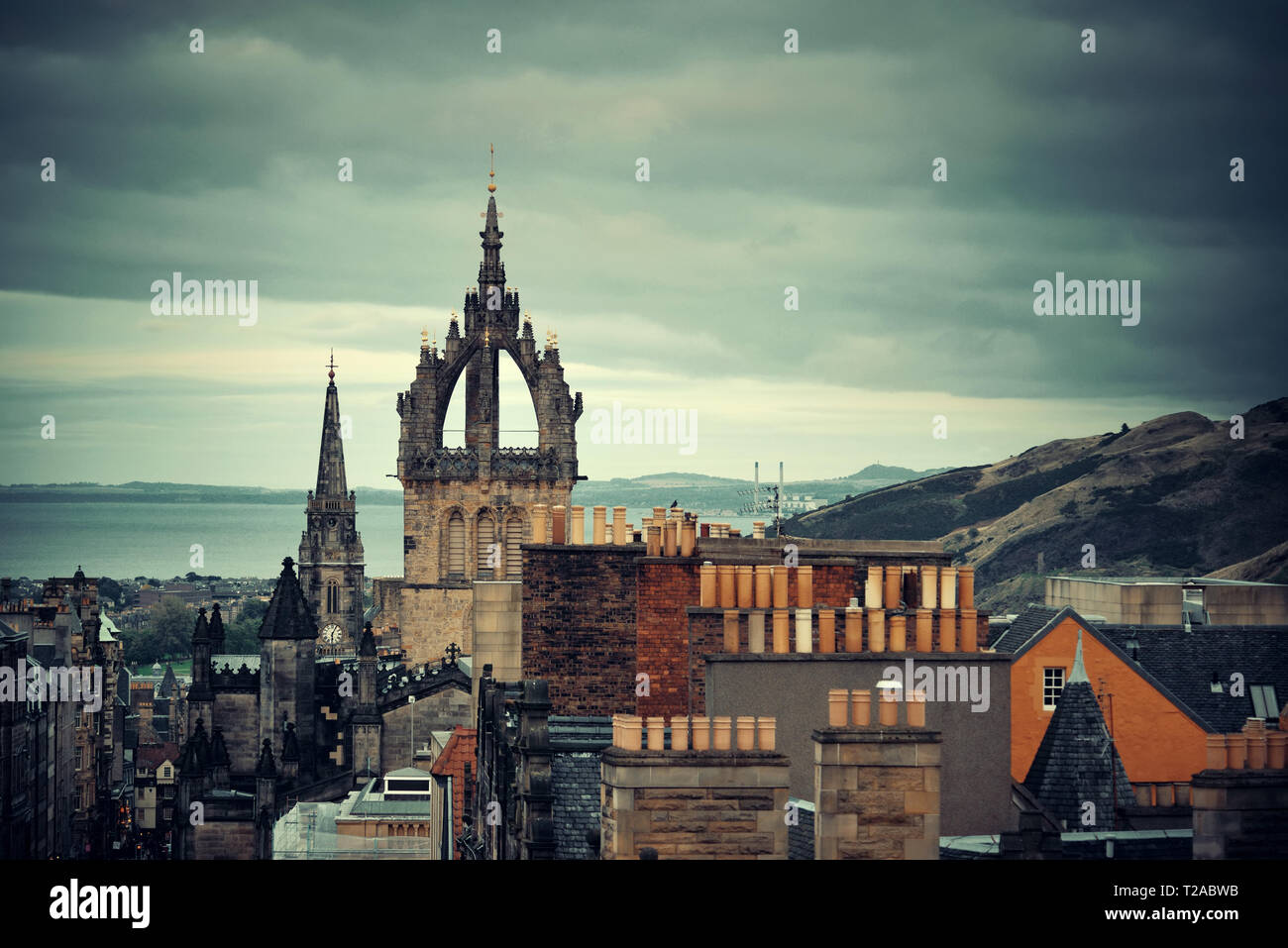 Edinburgh St Giles' Cathedral and rooftop view. United Kingdom Stock ...