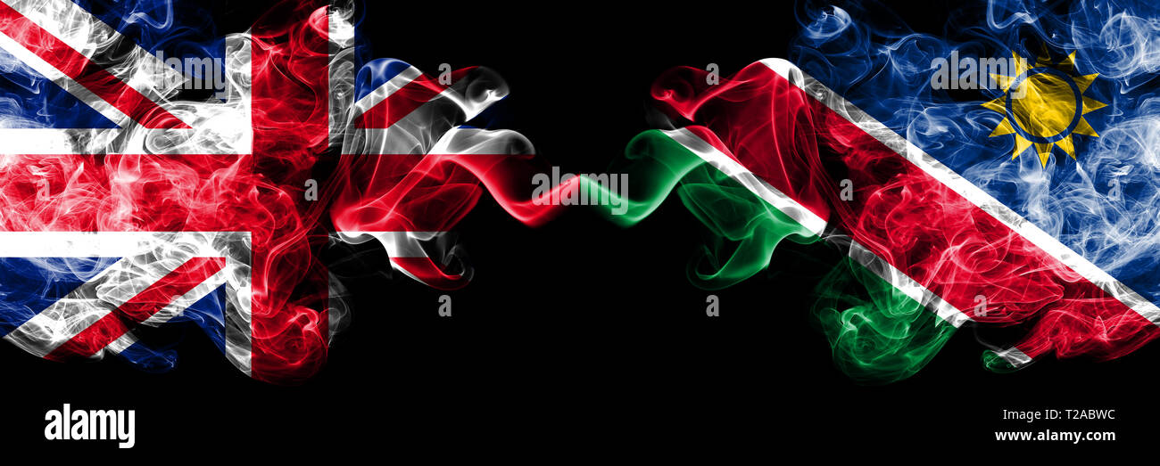 United Kingdom vs Namibia, Namibian smoky mystic flags placed side by ...