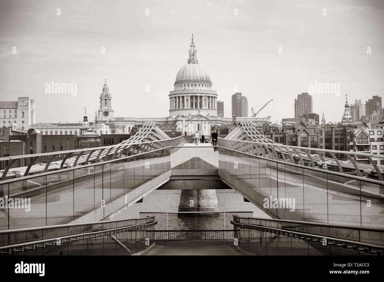St Pauls Cathedral and Millennium Bridge in London Stock Photo - Alamy