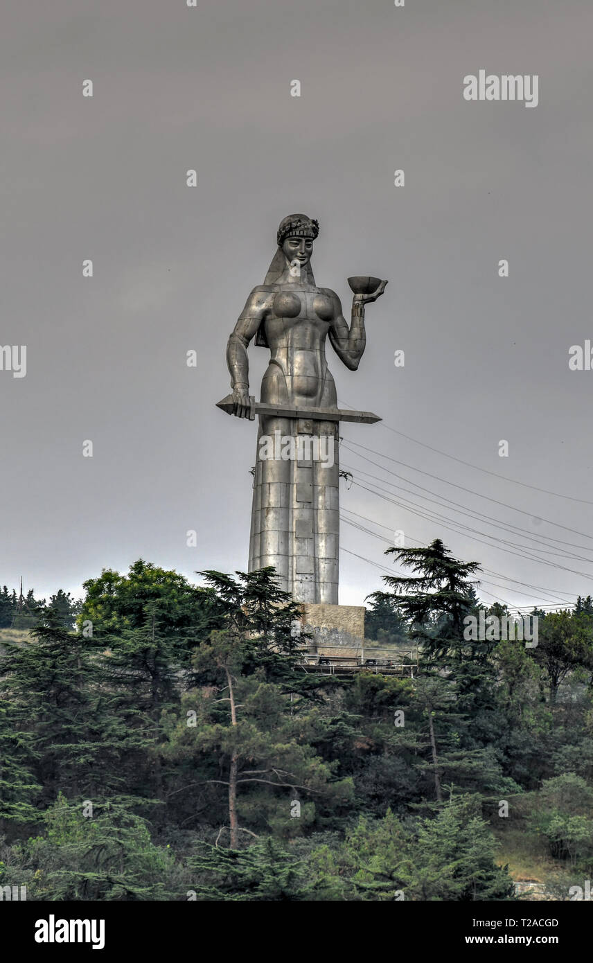 Kartlis Deda (Mother of a Georgian) monument in Tbilisi, Georgia. The ...