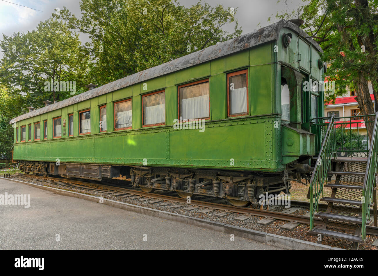 Personal green train wagon of dictator Joseph Stalin in his birthplace ...