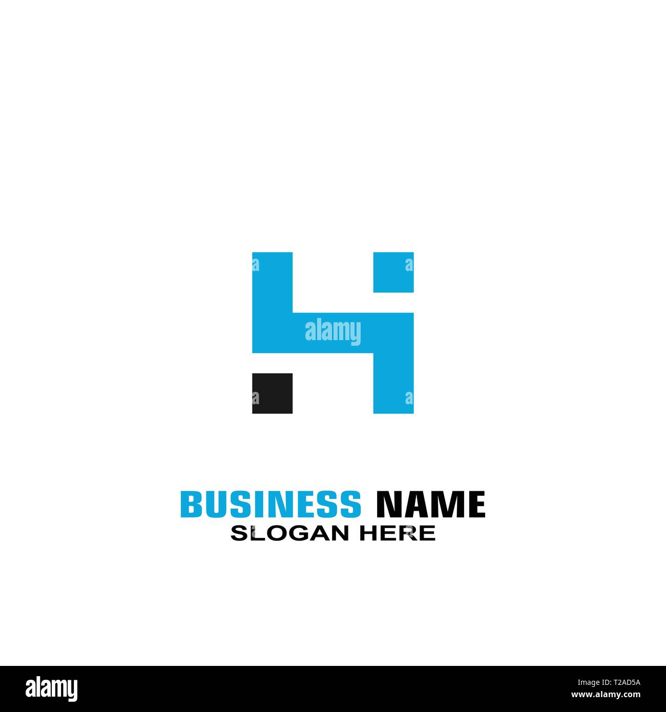 letter H4 graphic logo template, square graphic logo, flat design Stock ...