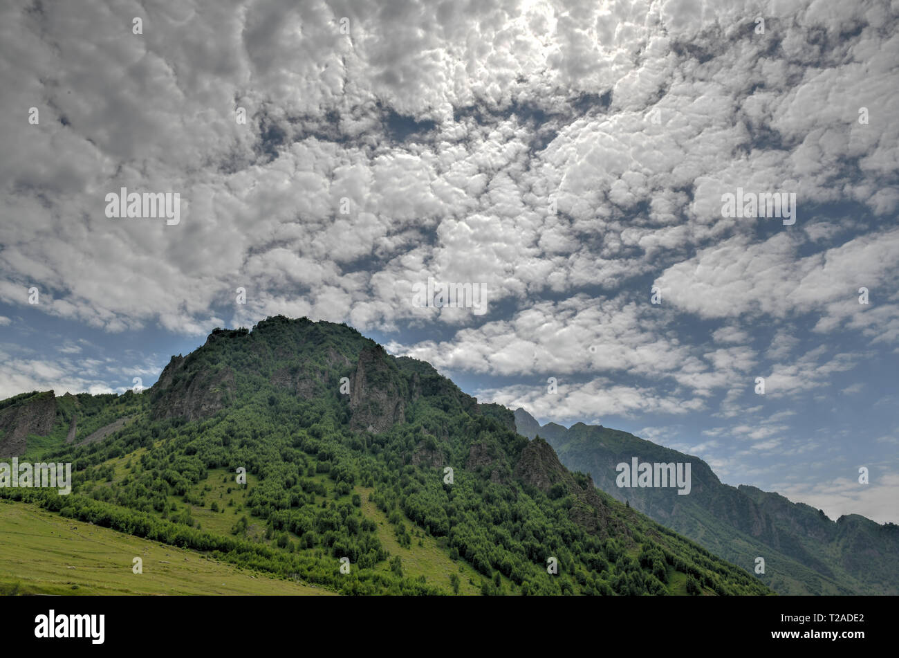 Beautiful panoramic view of the Georgian countryside in Goristsikhe ...
