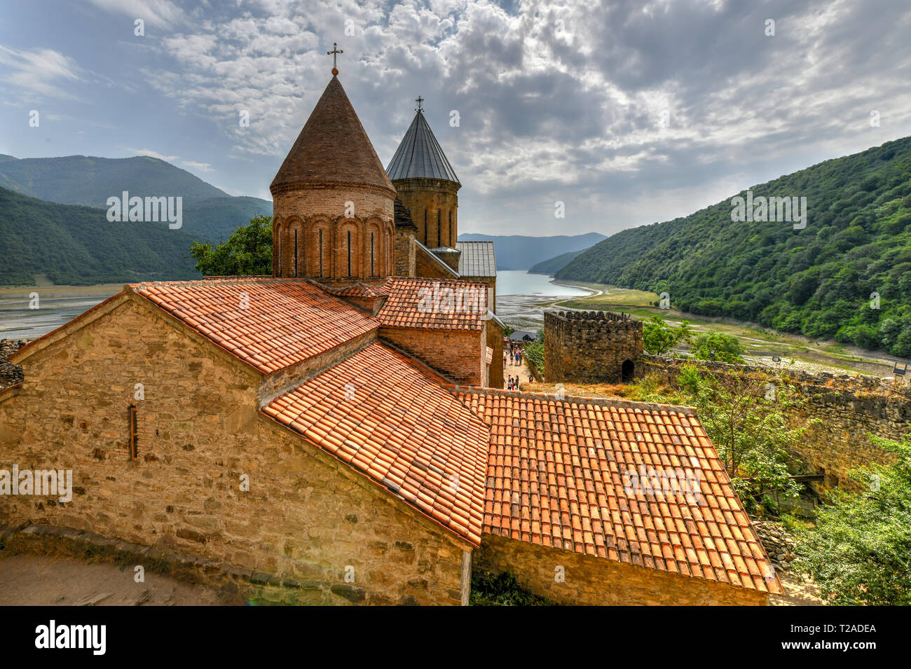 Ananuri Castle, a castle complex on the Aragvi River in Georgia Stock ...