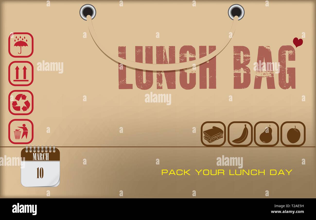 Postcard for holiday - Pack Your Lunch Day. Banner in the format of ...