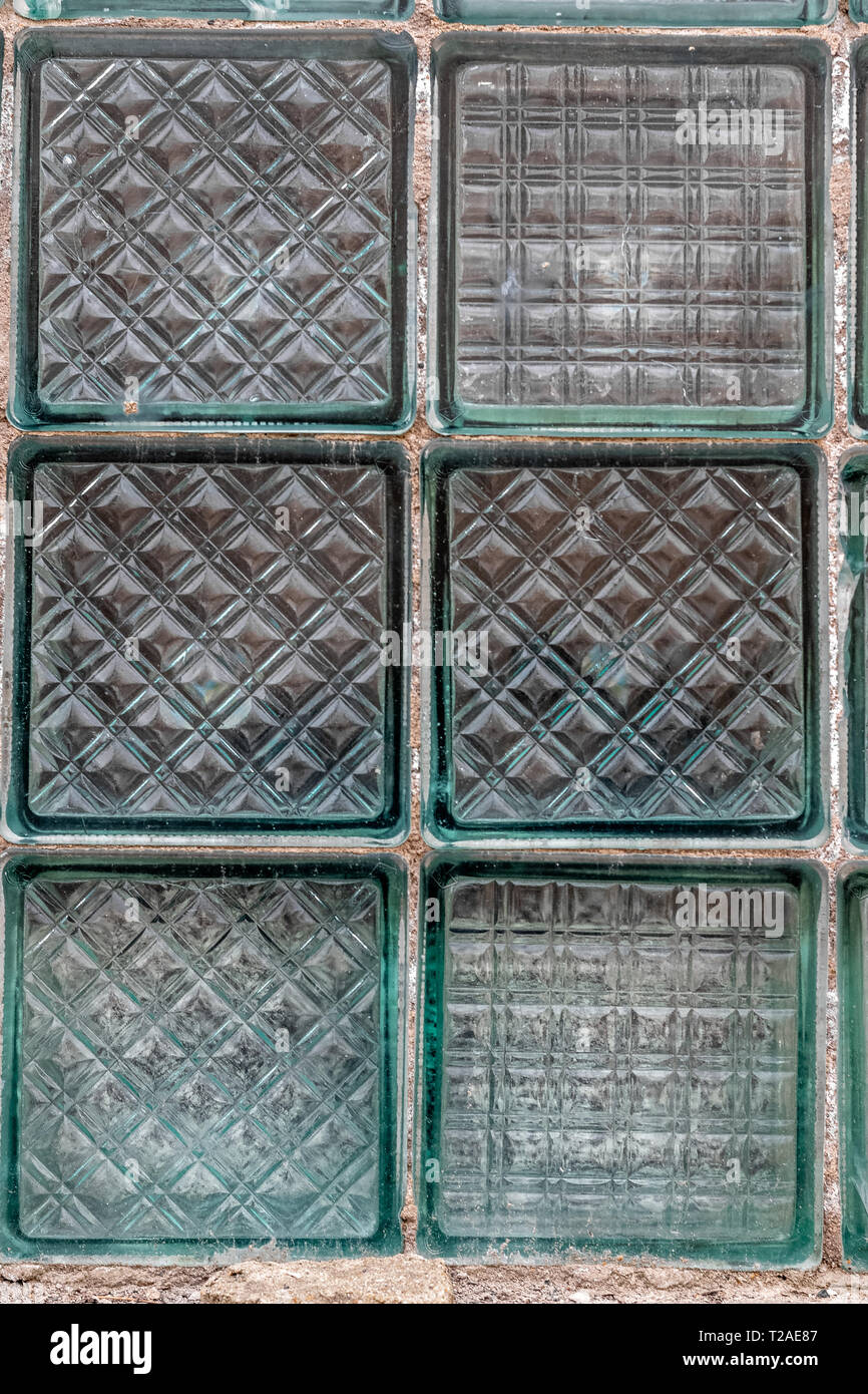 Texture background of old glass blocks for mockup or design pattern in ...